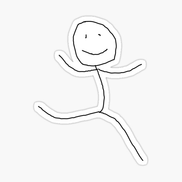 "stickman skipping" Sticker for Sale by RandomSellerB | Redbubble