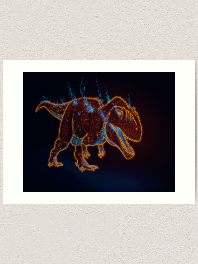 "glowing neon magic giganotosaurus" Art Print for Sale by Dino-drawings ...