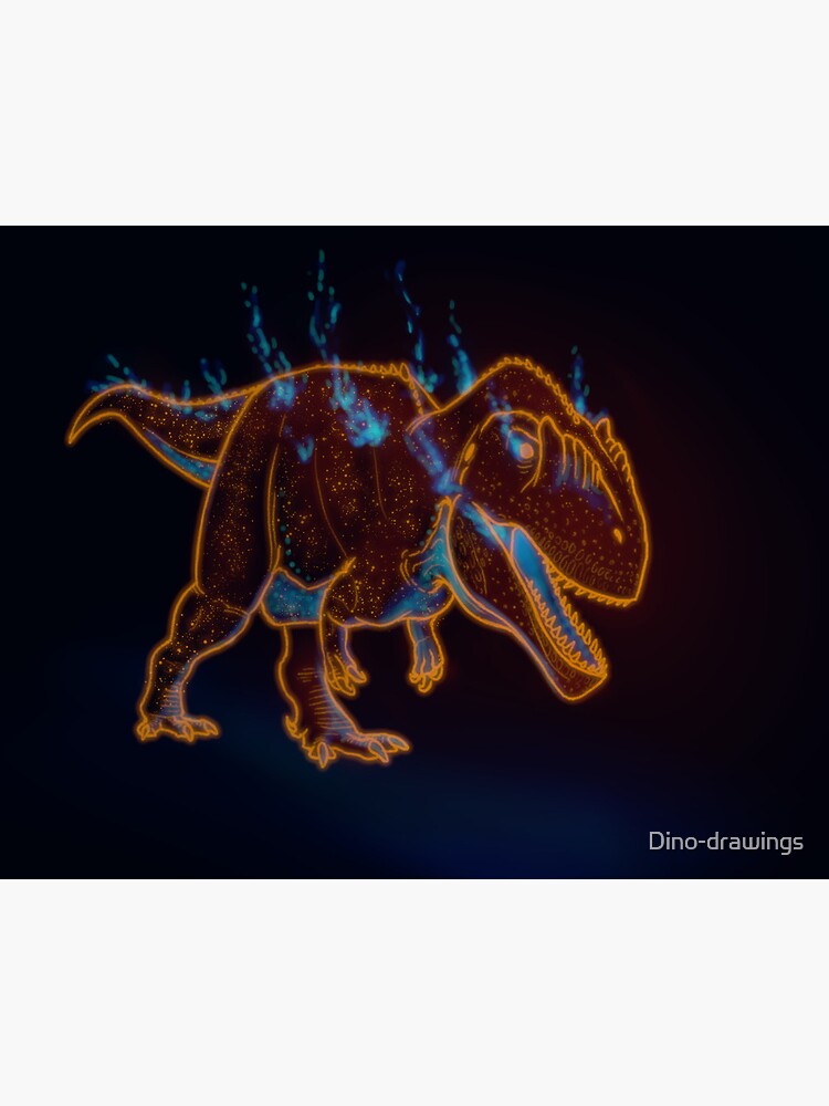 "glowing neon magic giganotosaurus" Art Print for Sale by Dino-drawings ...