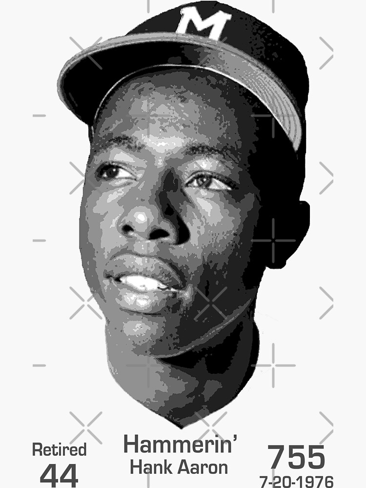 "The Milwaukee Hammer Hank Aaron" Sticker for Sale by SteffieLK | Redbubble