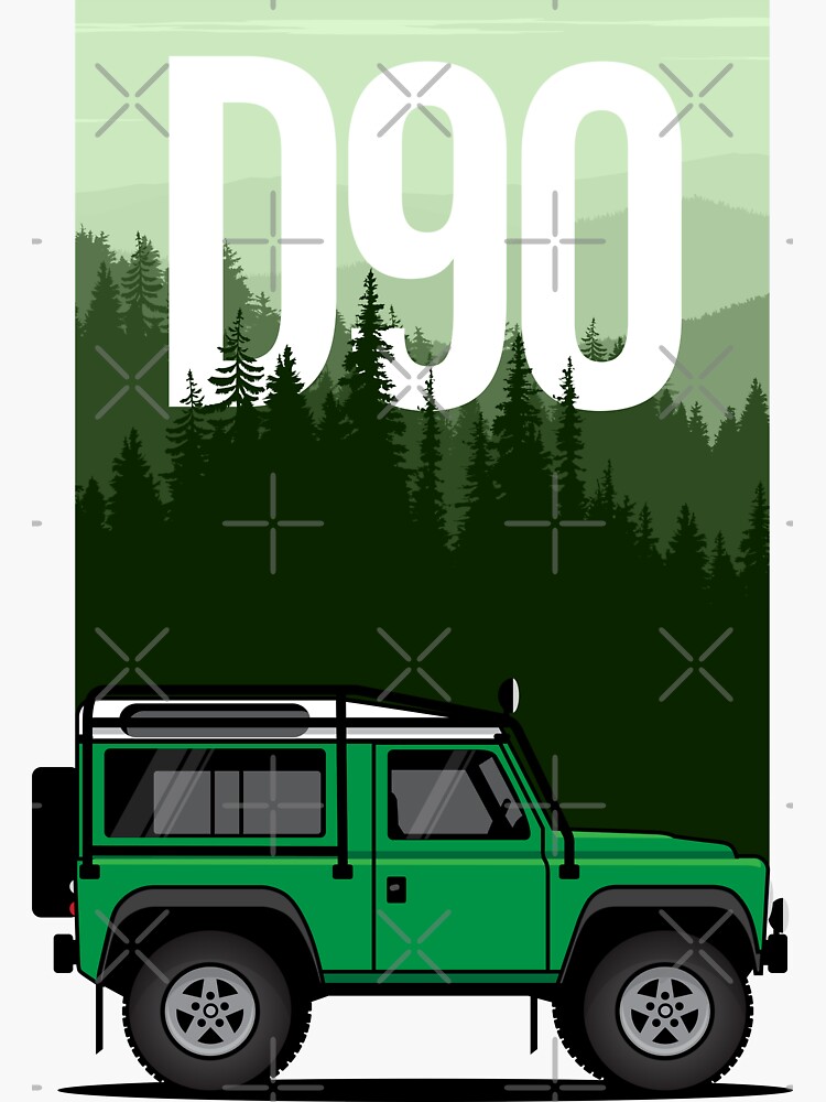 "4x4 Green D90 In Forest Graphic Interpretation" Sticker for Sale by ...
