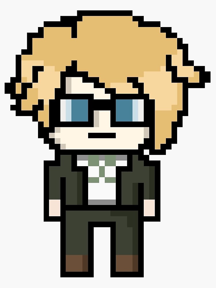 "Byakuya Togami pixel" Sticker for Sale by Something-Artz | Redbubble