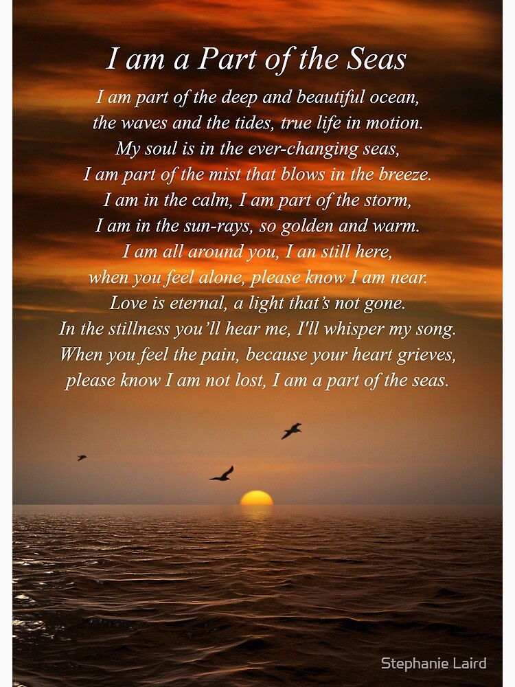 "Sympathy Memorial Tribute Burial at Sea or Sea Lover Spiritual Poem ...