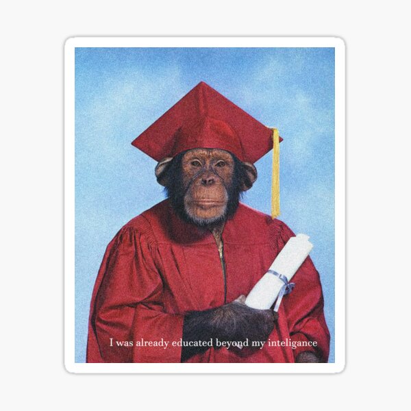 "Smart Monkey" Sticker for Sale by designskull | Redbubble