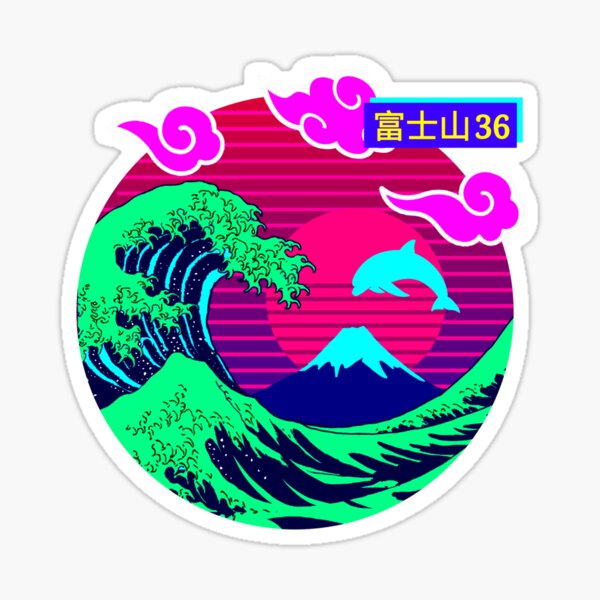"Kanagawa Wave Vaporwave" Sticker for Sale by Kolsab | Redbubble