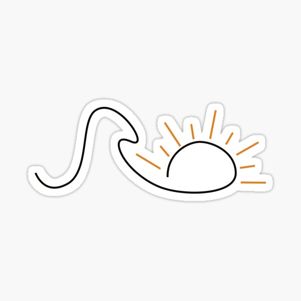 "Line art sun and wave " Sticker for Sale by HerCreativeSoul | Redbubble