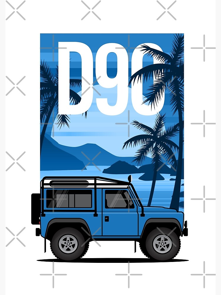 Póster «4x4 Azul D90 En la Playa Interpretación Gráfica» de ...