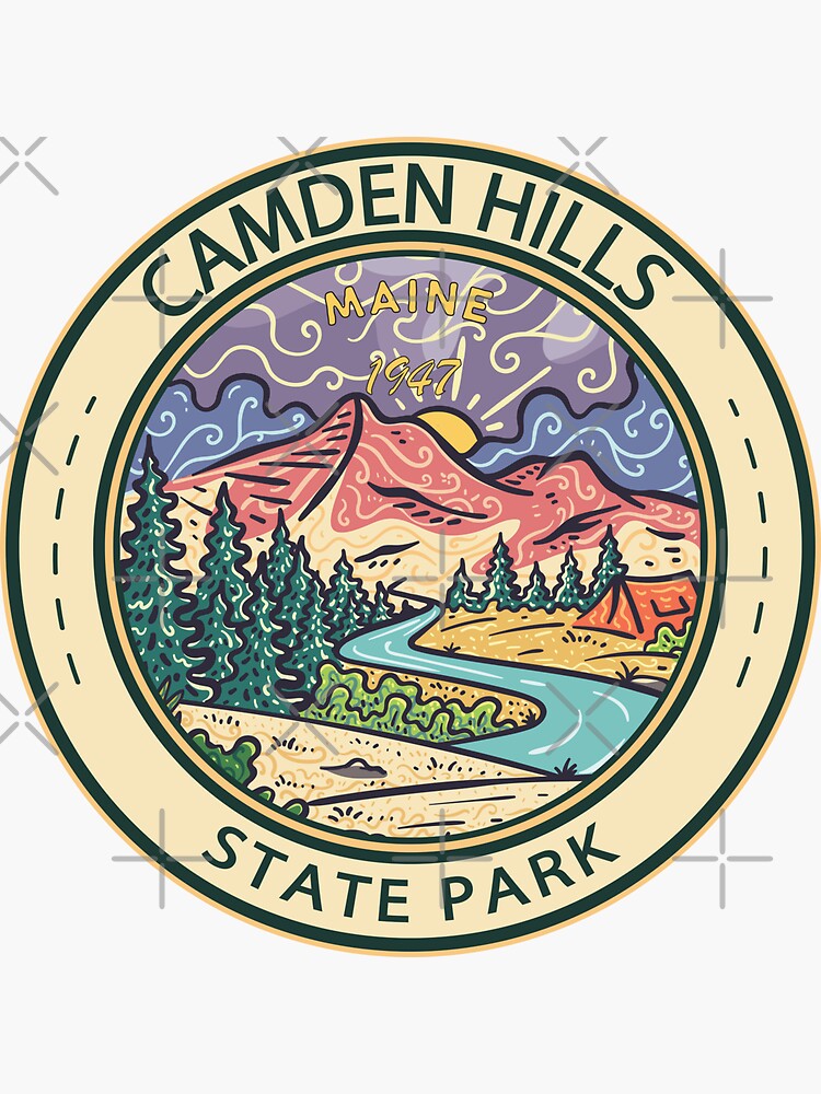 "Camden Hills State Park Maine Badge" Sticker for Sale by ...
