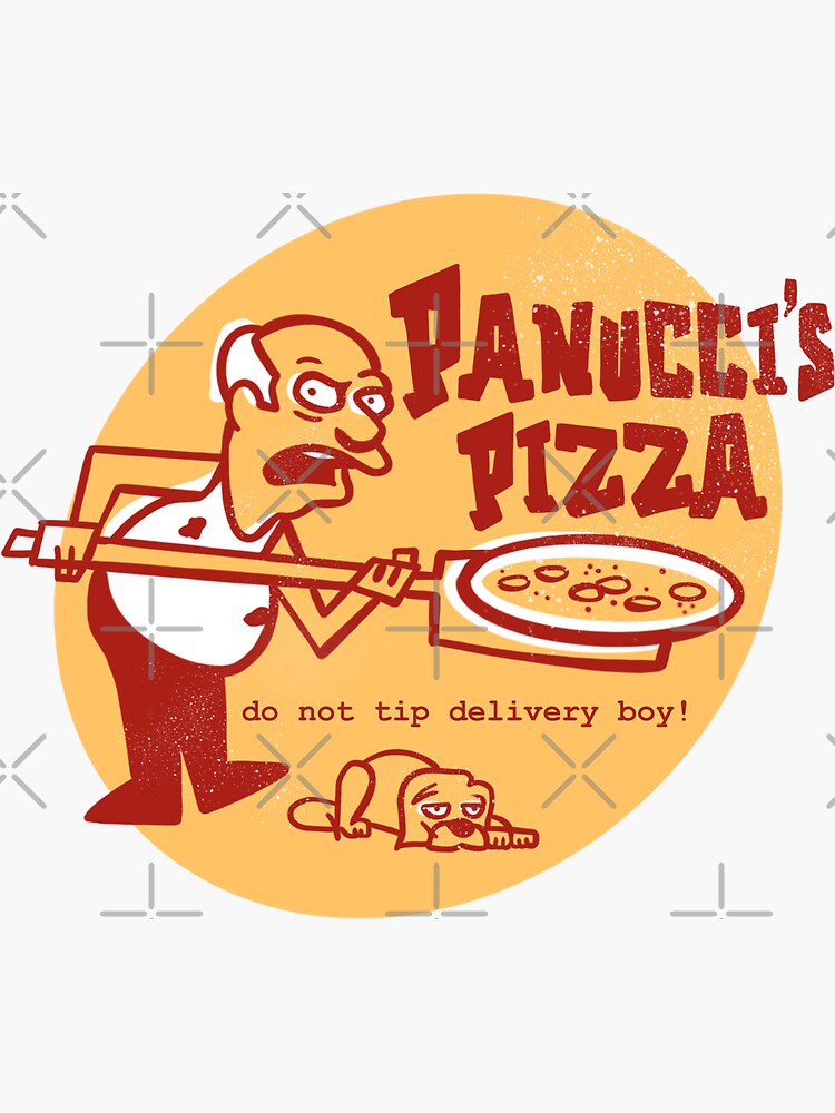 "Panuccis Pizza design " Sticker for Sale by Nakamaprints | Redbubble