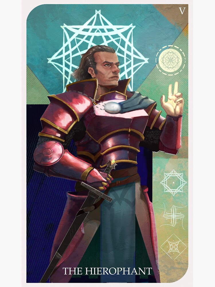 "hrathen | The hierophant | tarot cards" Sticker by Geryss | Redbubble