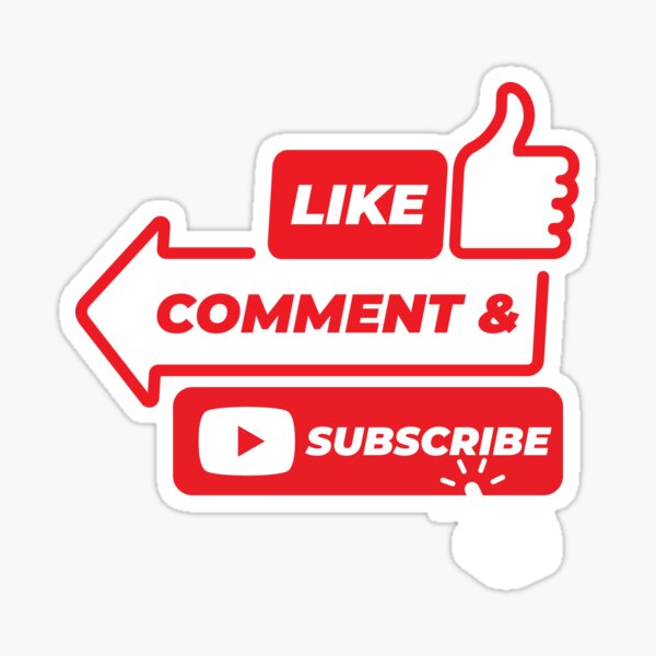 "Like Comment And Subscribe Social Media Youtuber Vlogger" Sticker for ...