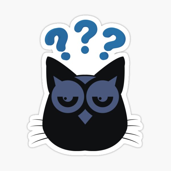 "A Cat And An Owl " Confusion "" Sticker for Sale by IDHouse | Redbubble
