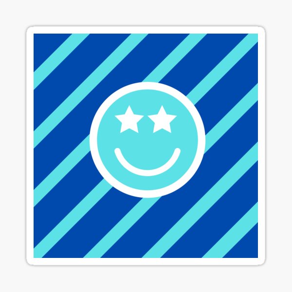 "Smile Star Eyes Blue Stripes" Sticker for Sale by Bluessuz | Redbubble