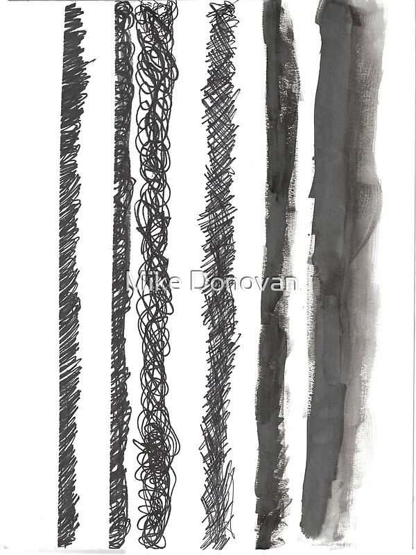 "Ink Stripes vertical b&w" by Mike Donovan | Redbubble