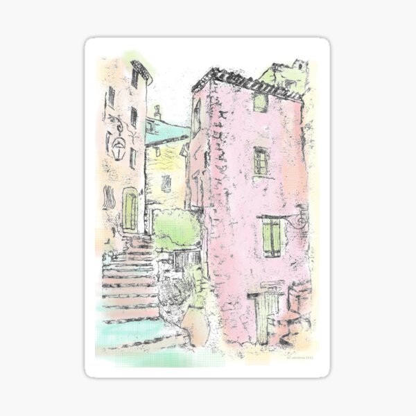 "Provence Village" Sticker by adrienne75 | Redbubble