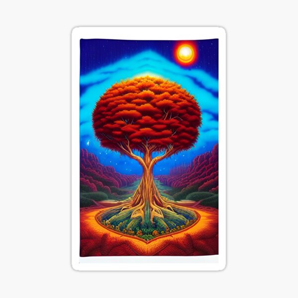 "Tree of energy-tree of wisdom " Sticker for Sale by GroovyDino | Redbubble