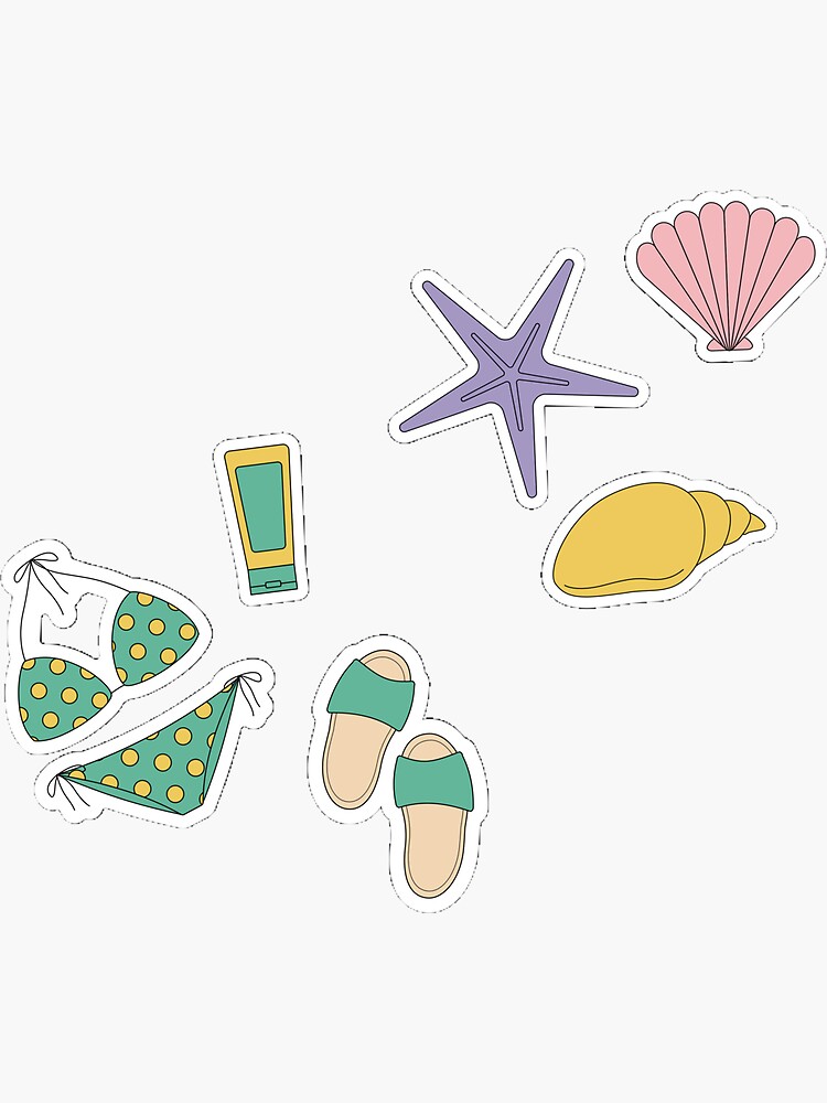 "BEACH VACATION STICKER PACK" Sticker for Sale by mcmetz | Redbubble