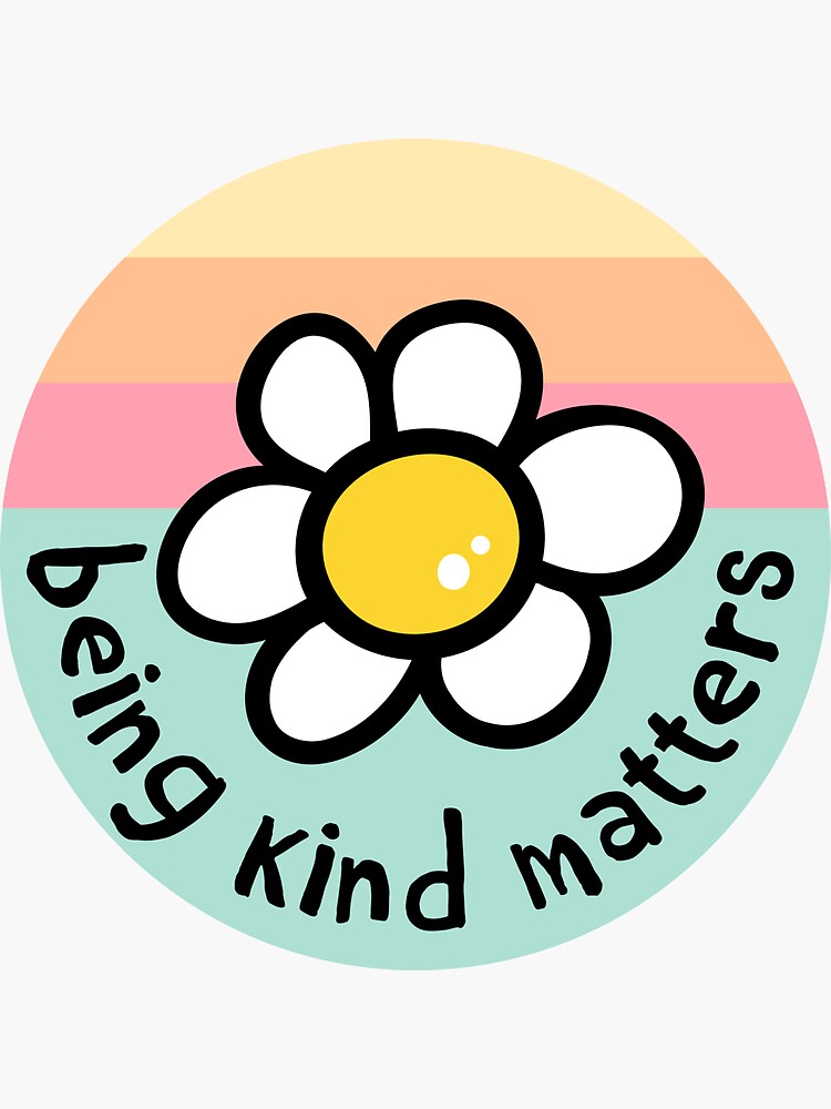 "Being Kind Matters - Cute Retro Inspirational Quote Hippie Design - Be ...