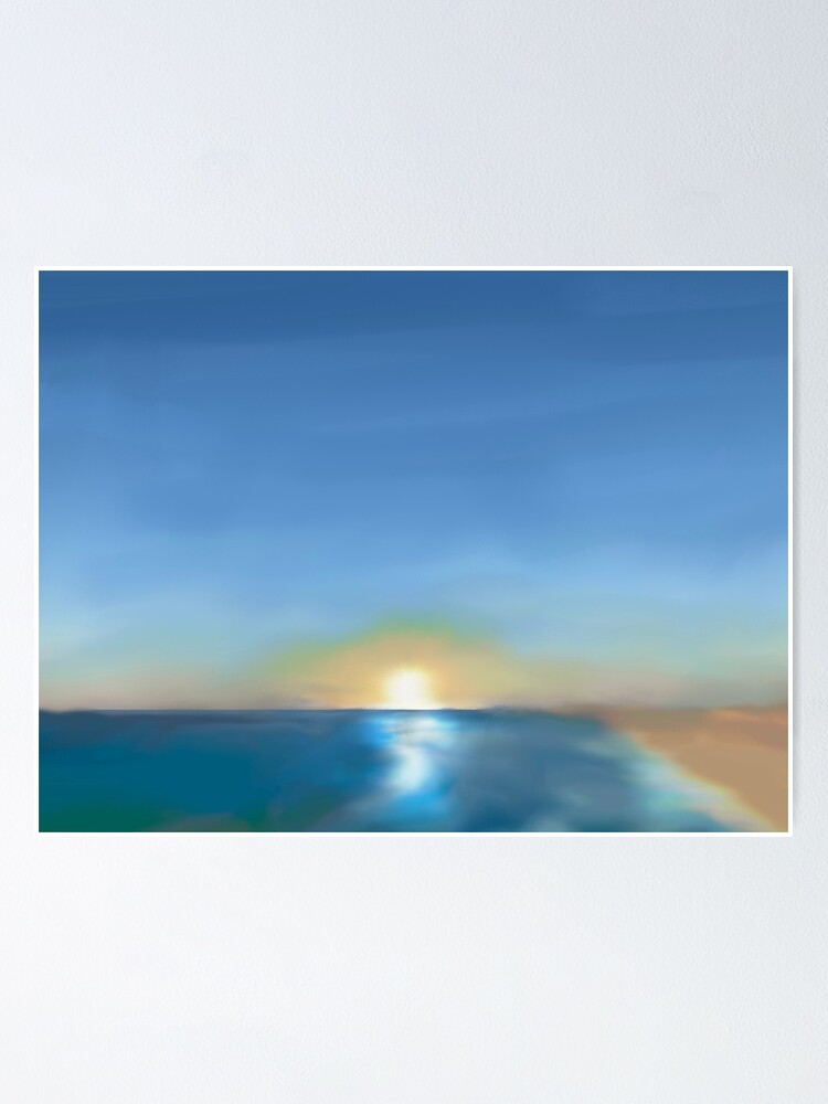 "Ocean Light Healing Sunset Romance Love Mystical Art" Poster for Sale ...