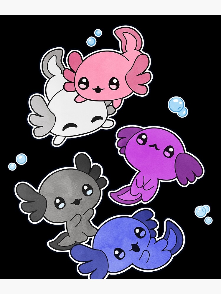 Genderfluid Axolotl Lgbt Pride Flag Poster For Sale By Psitta Redbubble