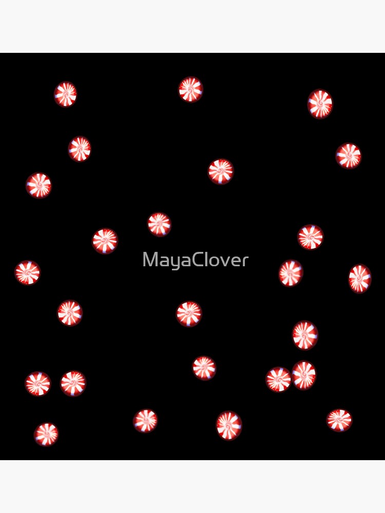 "Falling peppermint pattern with black background " Sticker for Sale by ...