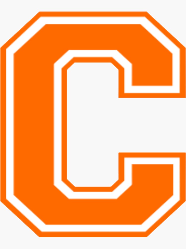 "Varsity Letter C Orange, Monogram" Sticker for Sale by roselia | Redbubble