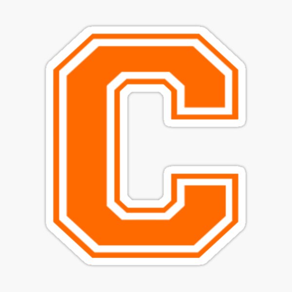 "Varsity Letter C Orange, Monogram" Sticker for Sale by roselia | Redbubble