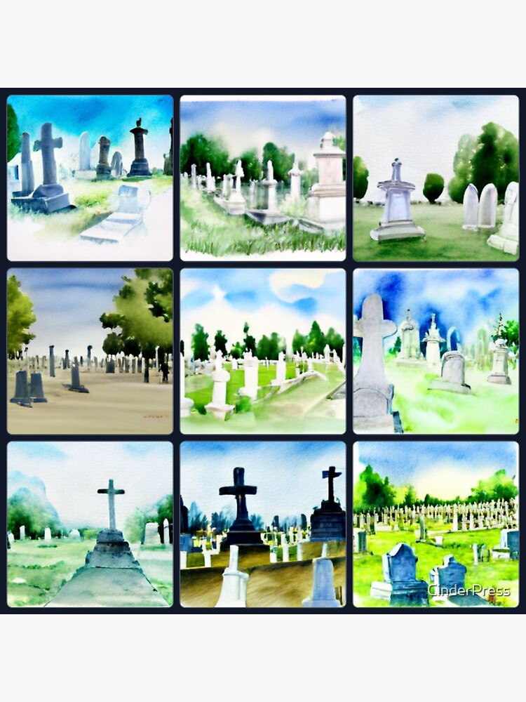 "Visit a Cemetery Pack" Sticker for Sale by CinderPress | Redbubble