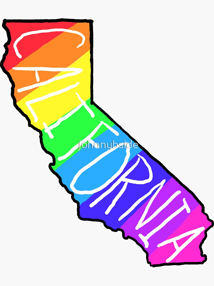 "rainbow California " Sticker for Sale by johnnybside | Redbubble
