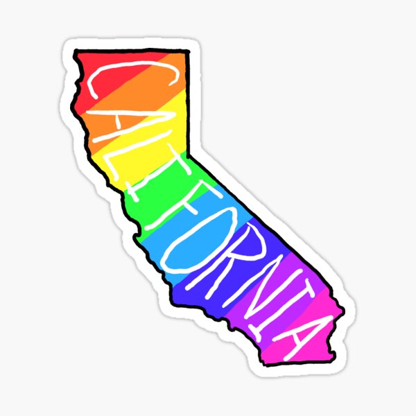 "rainbow California " Sticker for Sale by johnnybside | Redbubble