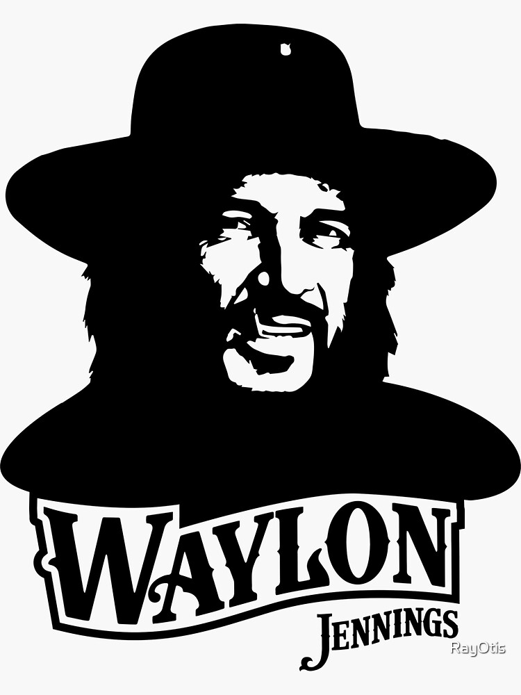 "Waylon Jennings Distressed Logo" Sticker for Sale by RayOtis | Redbubble