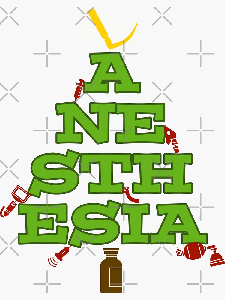 "Anesthesia christmas tree - xmas anesthetist" Sticker for Sale by ...