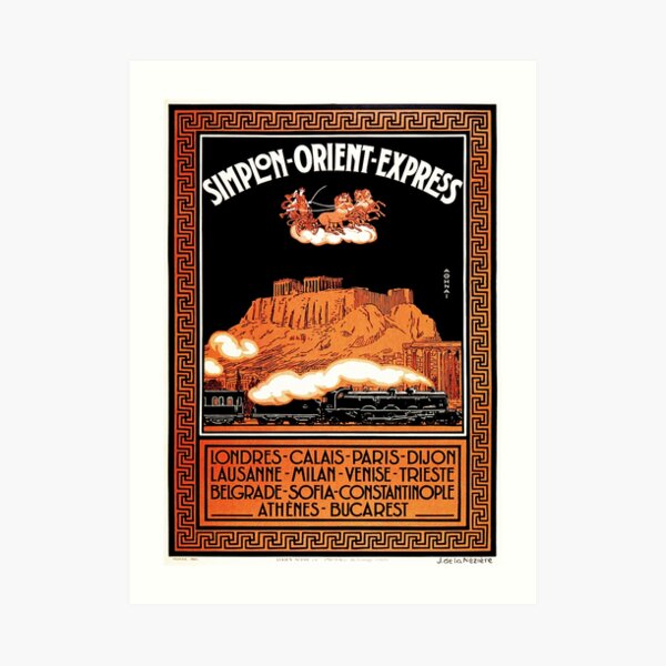"Art Deco Orient Express advertising Athens travel ad" Art Print for ...
