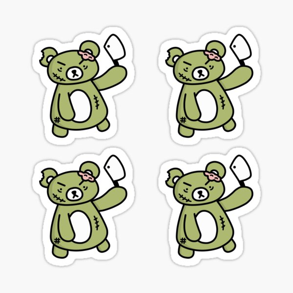 "Zombie Teddy Bear | Spooky Undead Stuffed Animal | Cute" Sticker for ...