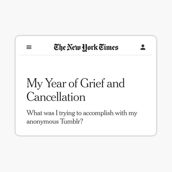 "my year of grief and cancellation " Sticker for Sale by pinkmansion ...