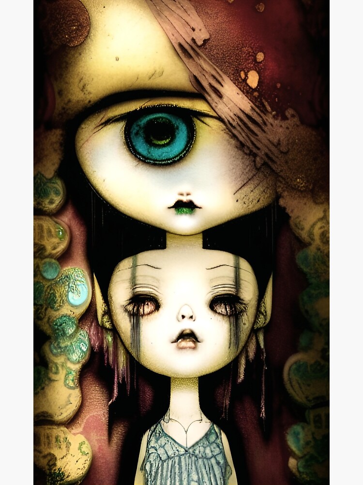 "Creepy Dolly Two Face Blue Eye" Poster for Sale by CreepyKaleidopi ...