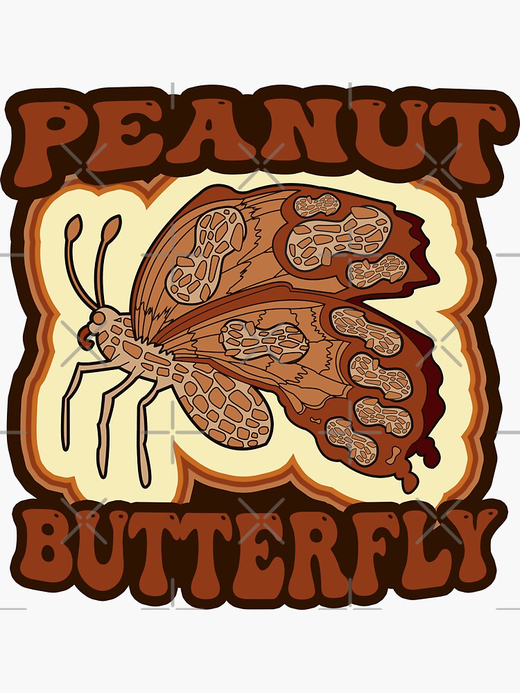 "70s Peanut Butterfly" Sticker for Sale by usclaireforce | Redbubble