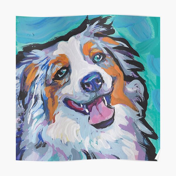 Poster « Berger australien Aussie Bright coloré Pop Art », par ...