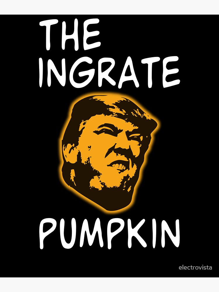 "Funny Trump Halloween Scary Pumpkin Head Ingrate Pumpkin " Sticker for ...