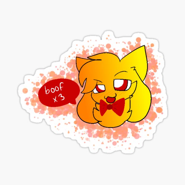 "boof x3" Sticker for Sale by kittydogcrystal | Redbubble