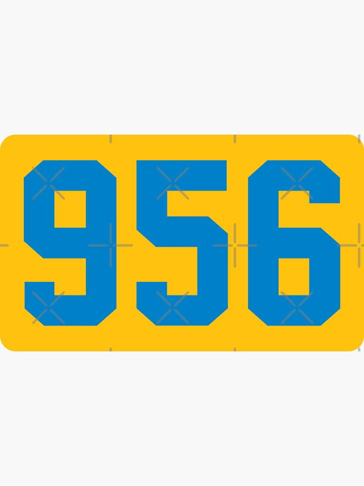 "956 Area Code Design 2022 in Light Blue and Yellow" Sticker for Sale ...