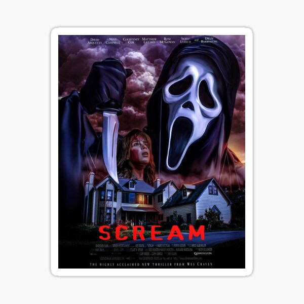 "Scream 1996 Poster" Sticker for Sale by shirleywelmitt | Redbubble