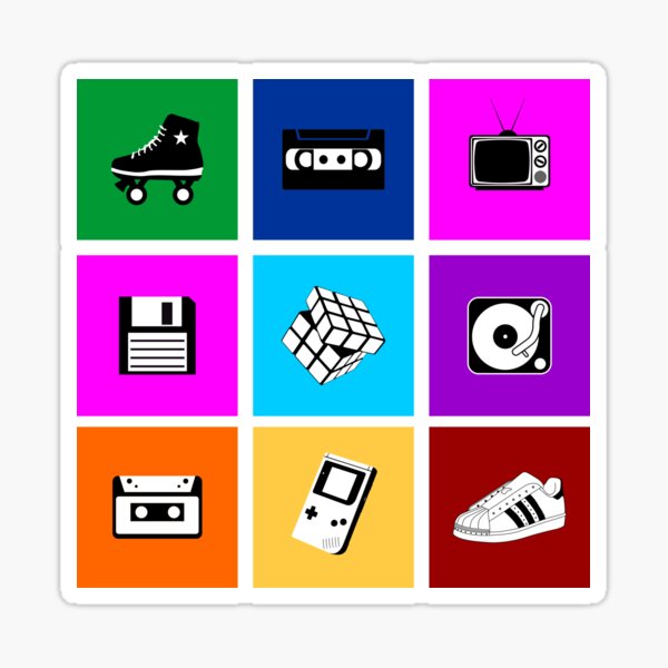 "1980's Series 80s Icons" Sticker for Sale by allovervintage | Redbubble
