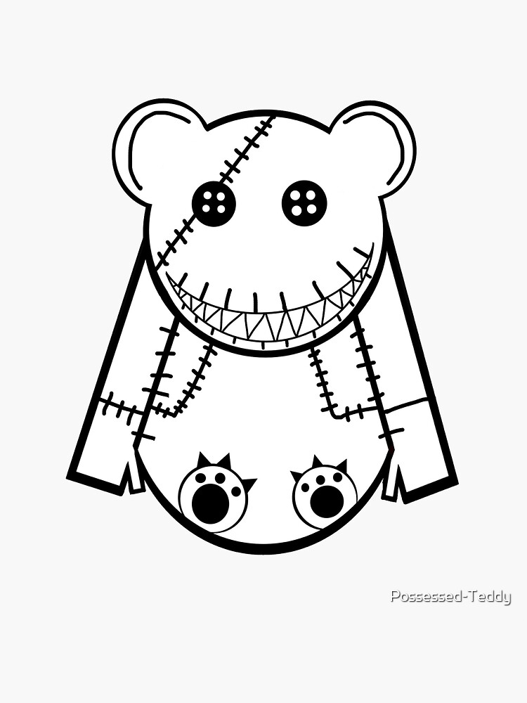 "Possessed Teddy" Sticker for Sale by Possessed-Teddy | Redbubble