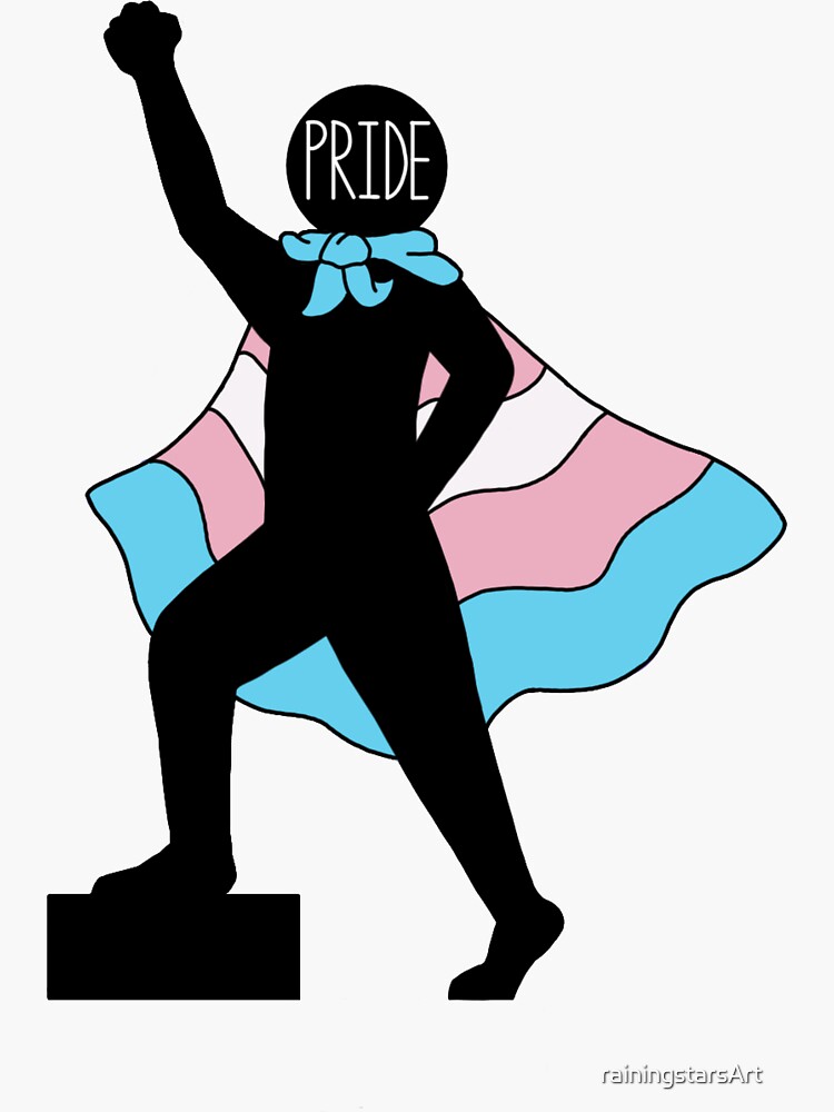 "TRANSGENDER - pride flag cape" Sticker for Sale by rainingstarsArt ...