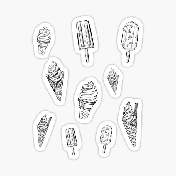 "Ice cream and Popsicle Pack" Sticker for Sale by JulzCreativity ...
