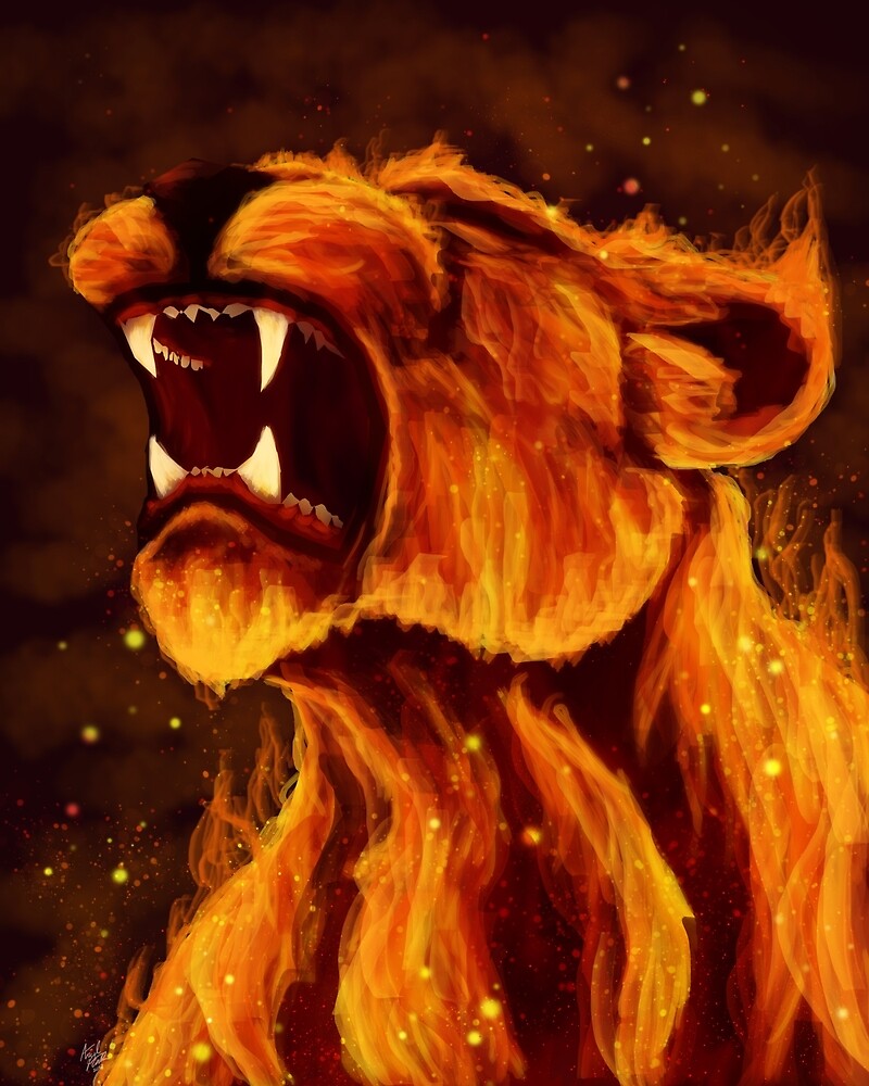 "Fire Lion" by Oreramar | Redbubble