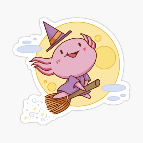"Cute Spooky Halloween Axolotl Witch " Sticker for Sale by AnjelMatus ...