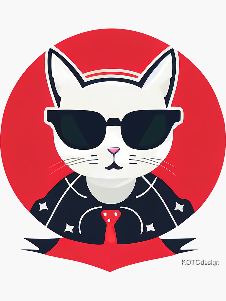 " A badass cute kitten with shades" Sticker for Sale by KOTOdesign ...