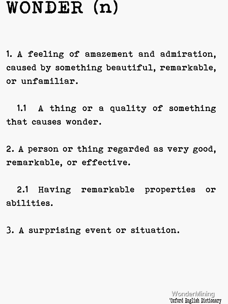 "Wonder Defined" Sticker by WonderMining | Redbubble